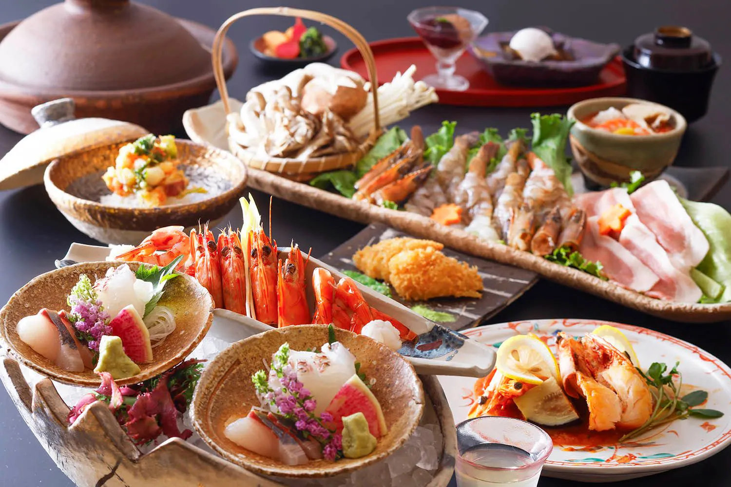 Shiosai Kirara Shokichi - [Autumn Delicacies] Shrimp Kaiseki ...